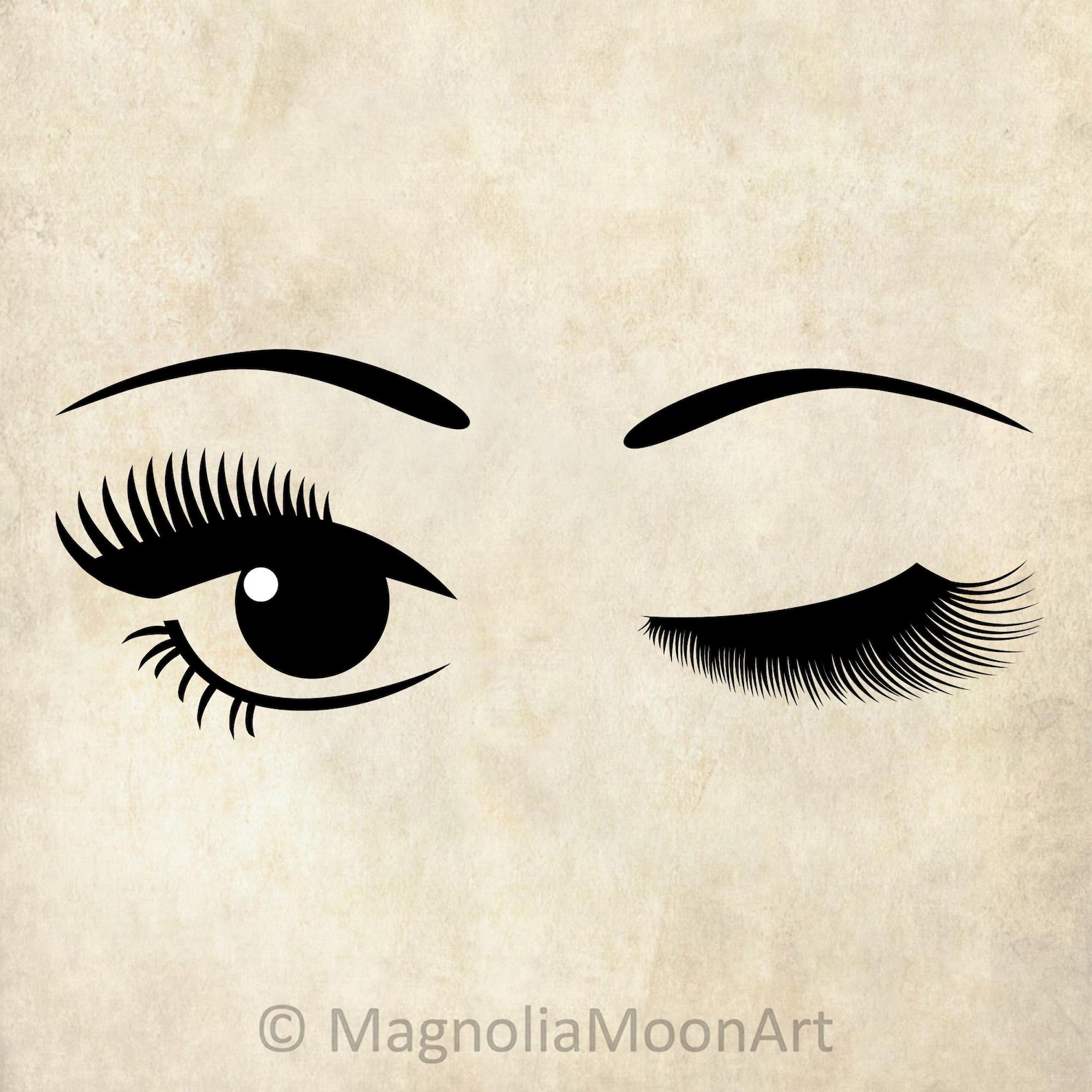 Winking Eye Lashes SVG Clipart: Salon Logo Design (digital Download) - Etsy