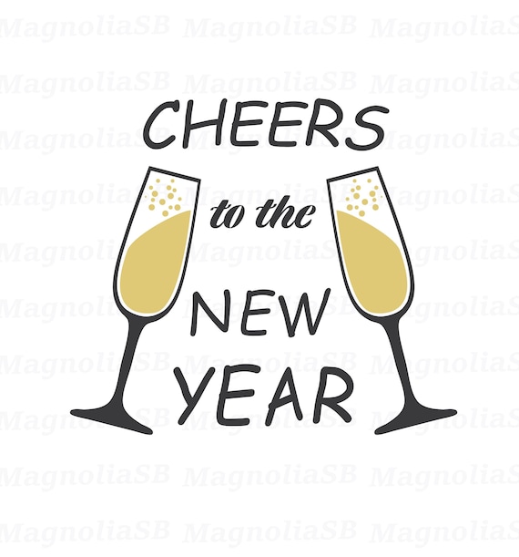Wine Glasses New Year Clip Art