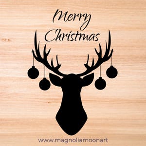 Festive Reindeer Vector Art | Merry Christmas Deer SVG | Printable Cut ...