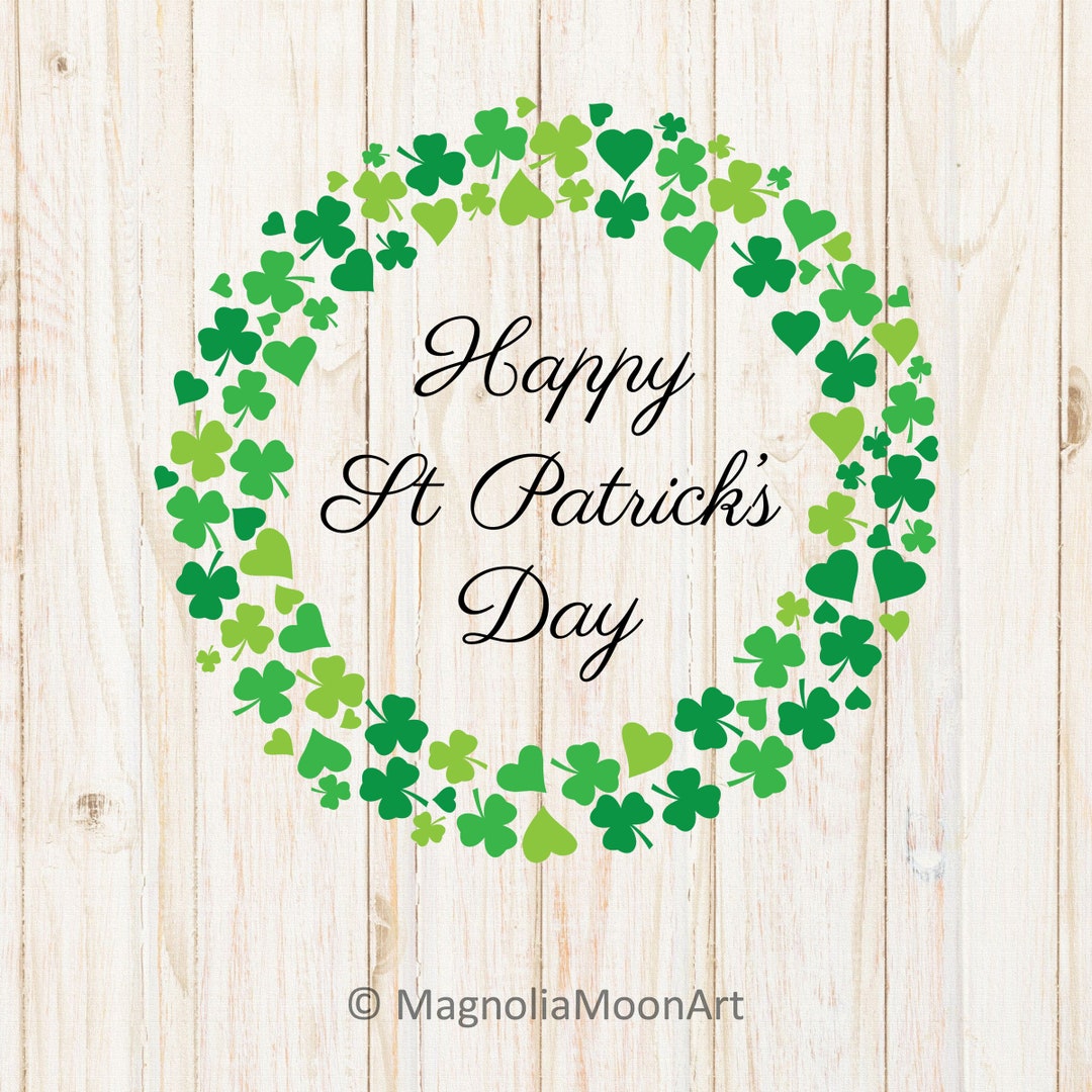 Shamrock Frame SVG, Shamrock Hearts Svg, PNG, Cutting, St Patrick Day ...