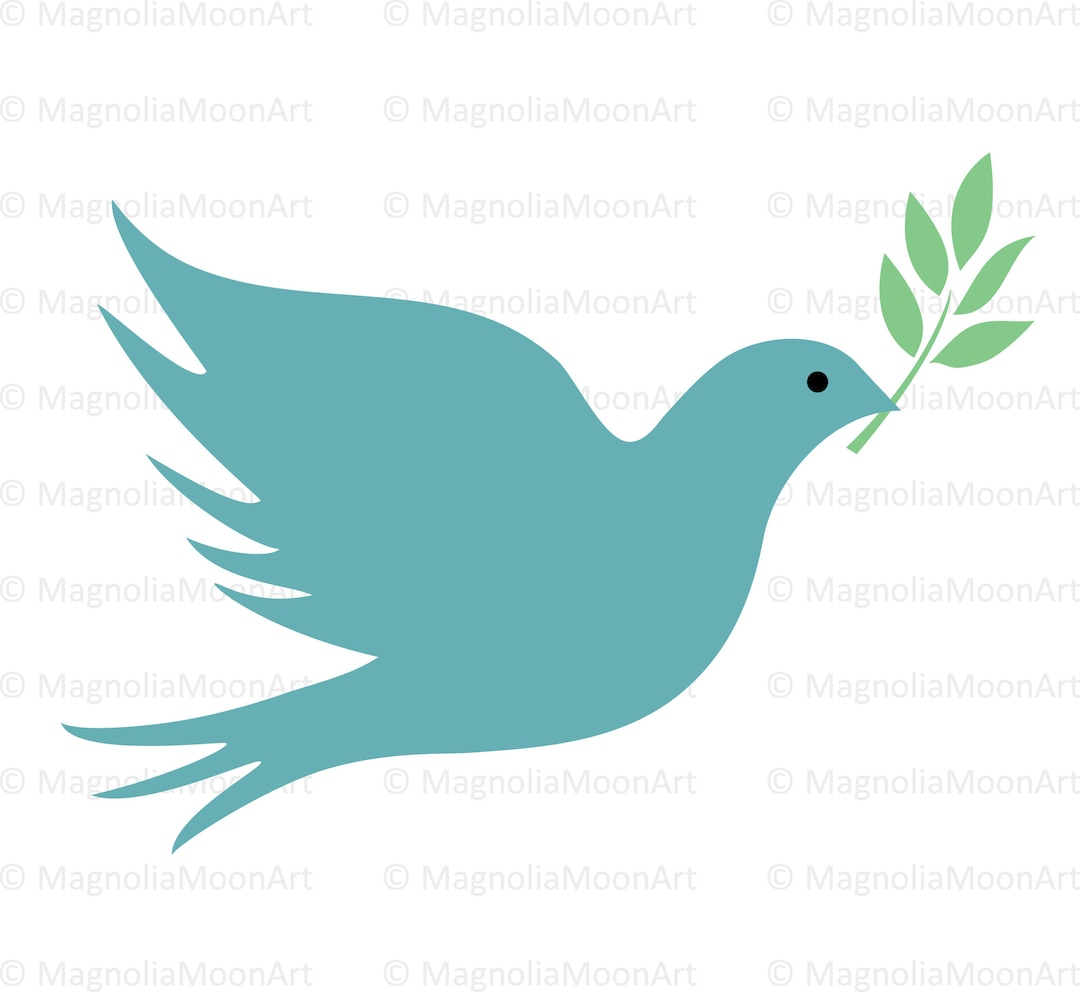 Dove With Olive Branch SVG, DXF, Dove PNG, Clipart, Cutting, Peace ...