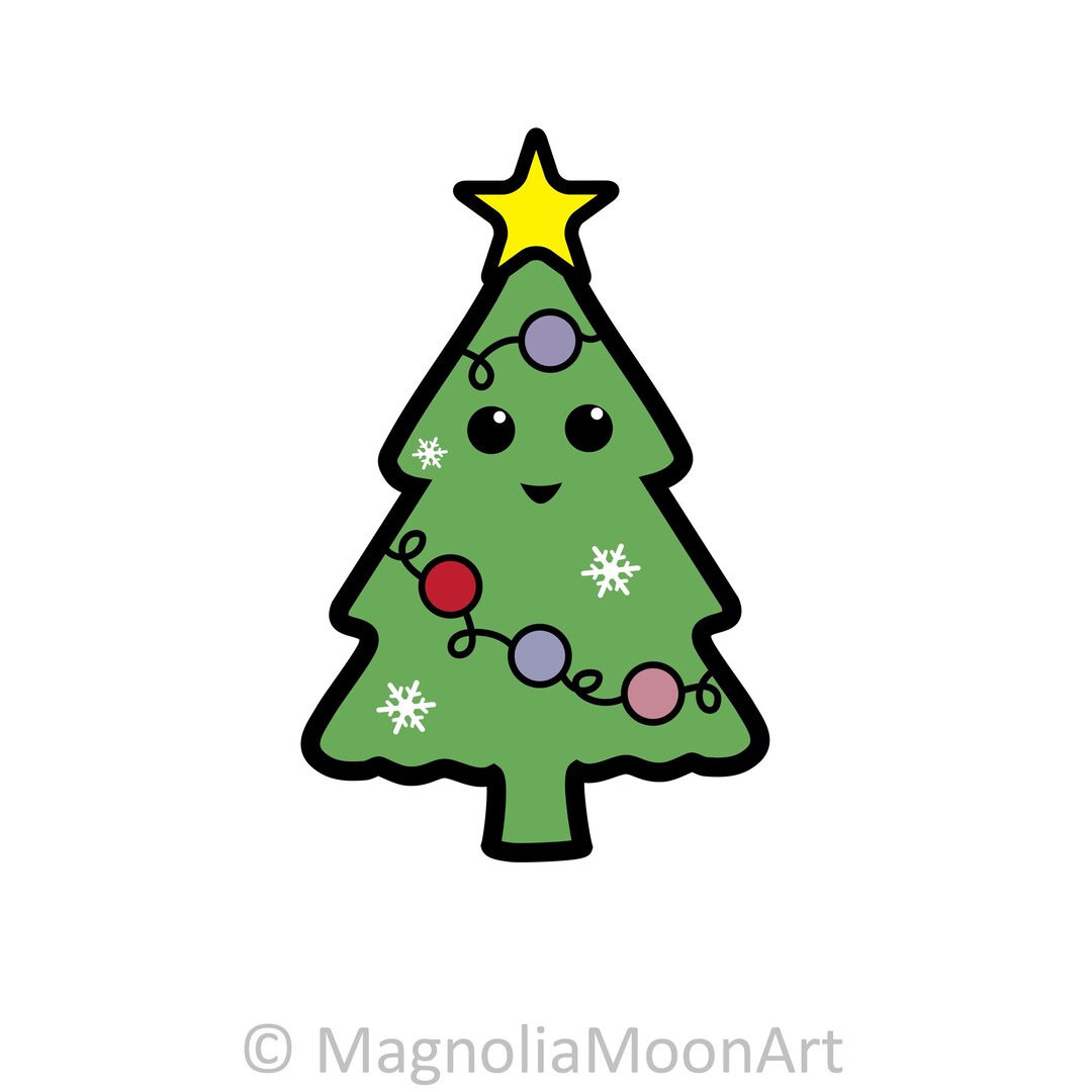 Smiling Christmas Tree SVG: Festive Holiday Clipart (commercial Use ...