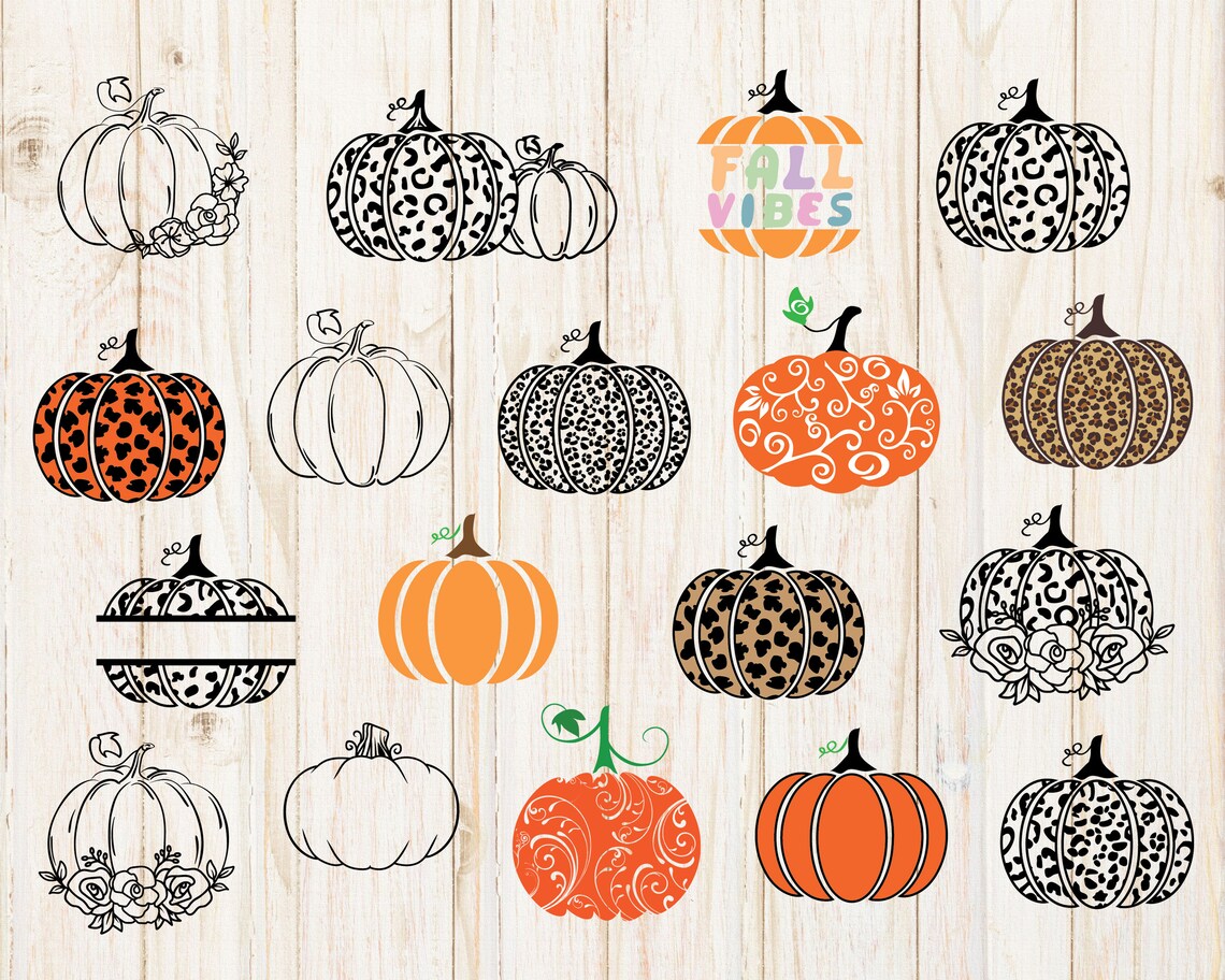Pumpkins Bundle Svg Pumpkin Svg Cut File for Cricut PNG - Etsy