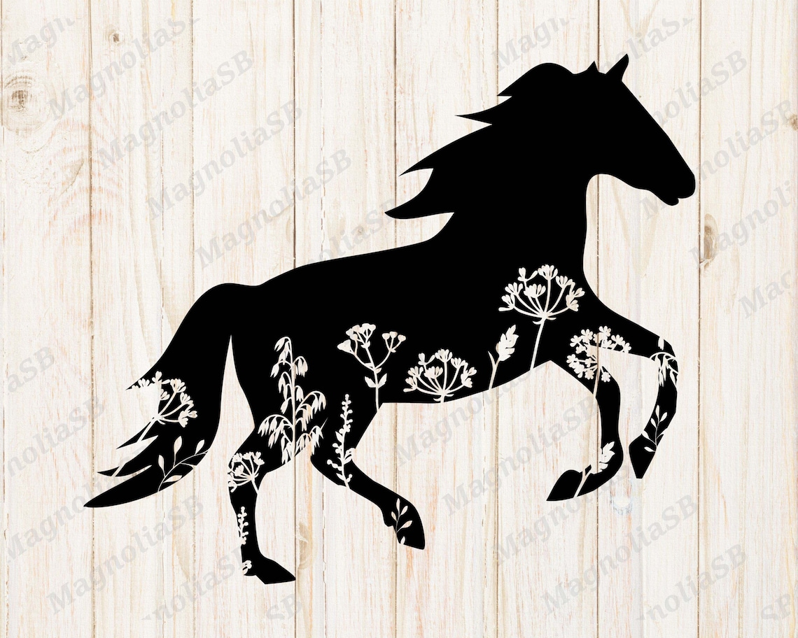 Floral Horse Svg Horse Svg Cut File for Cricut Floral Horse - Etsy