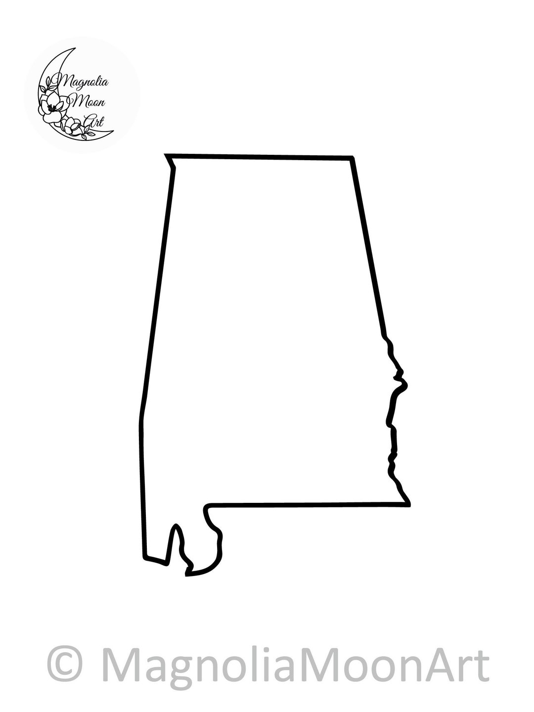 Alabama Outline SVG File | Alabama Cut File | DXF File for Laser Cut ...