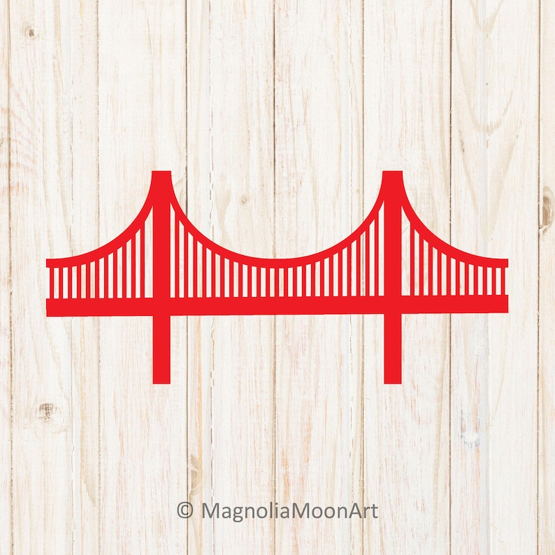 Golden Gate Bridge SVG Bundle: San Francisco Silhouette Clipart ...