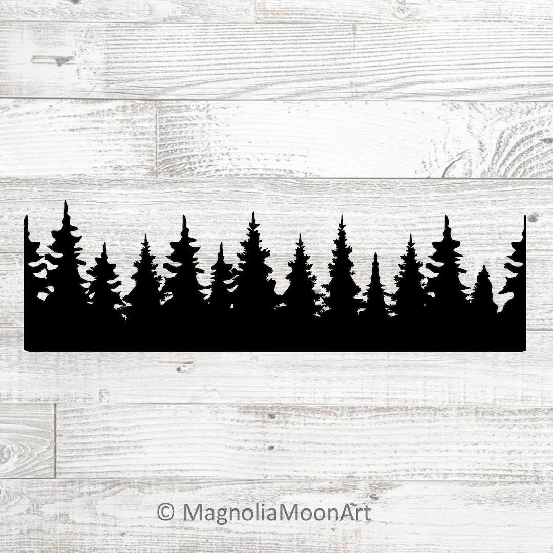 Tree Line Svg, Forest Svg, Trees Clip Art, Cut File for Cricut, Pine ...