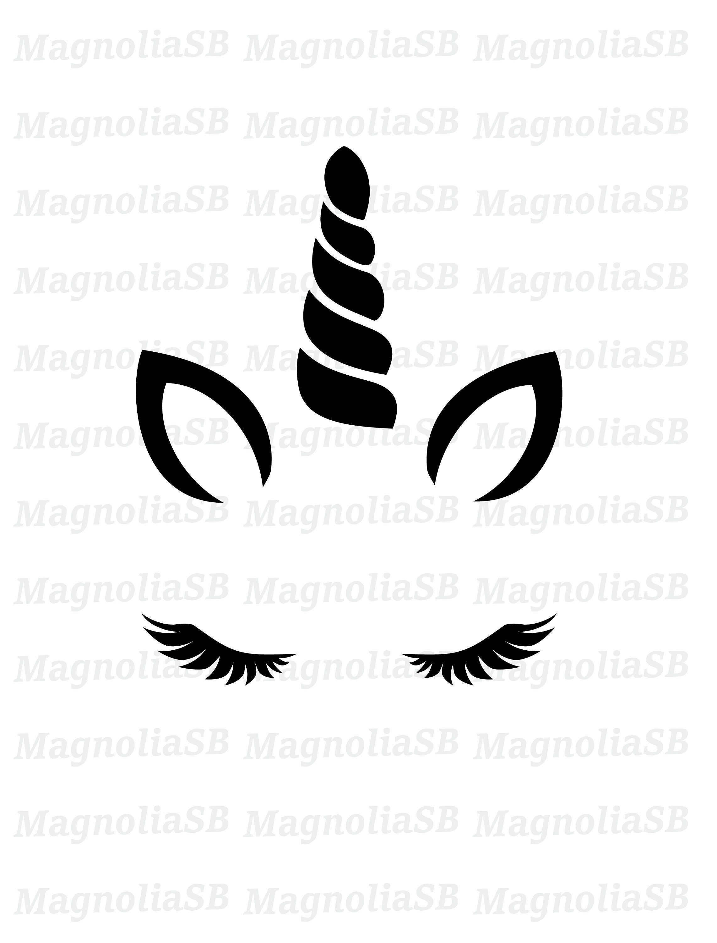 Unicorn Face Silhouette SVG (png, Jpg, Dxf, Eps) Cut Files - Etsy