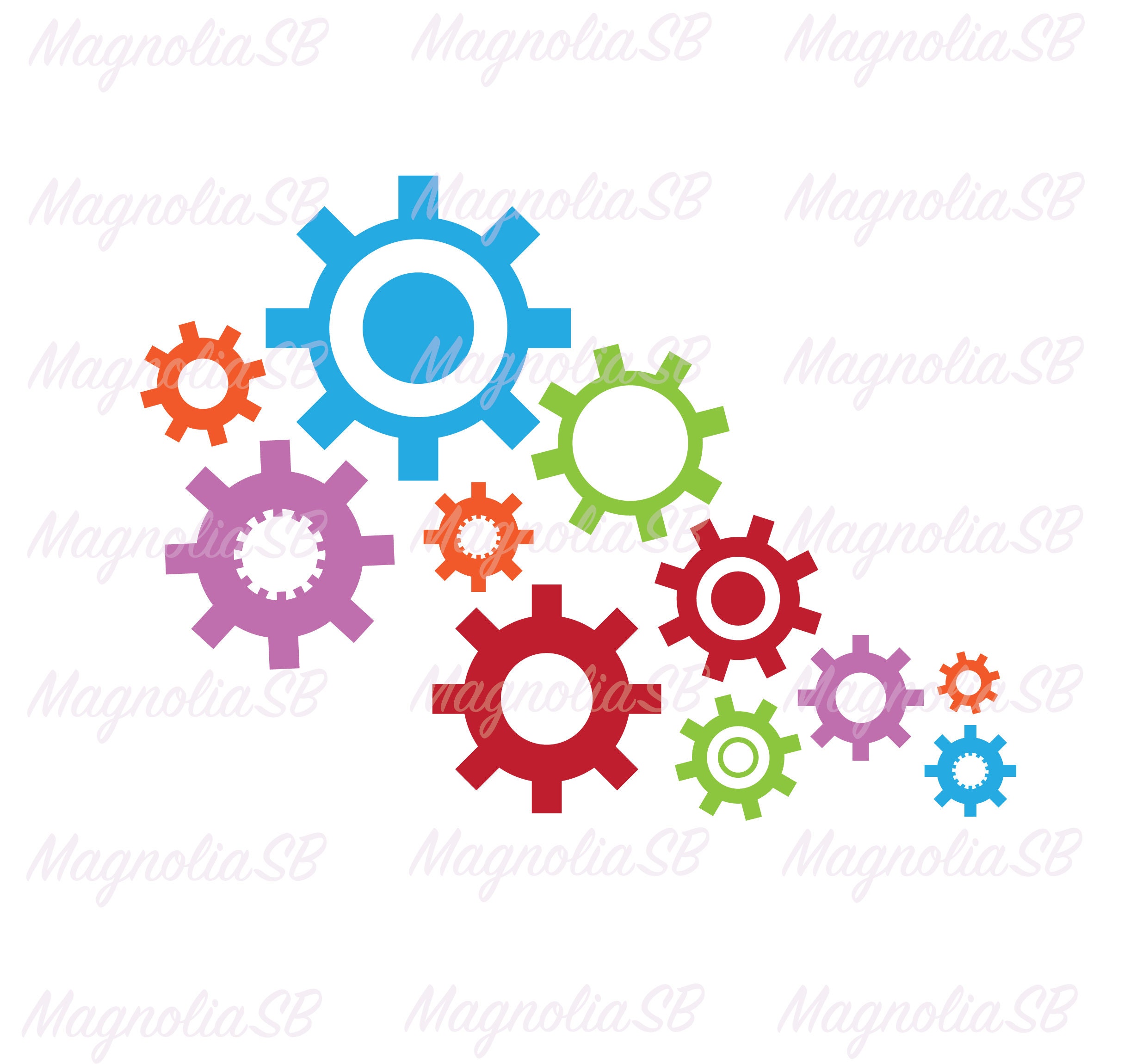 Gears SVG DXF Gears and Wheels PNG Cut File for Cricut | Etsy Australia