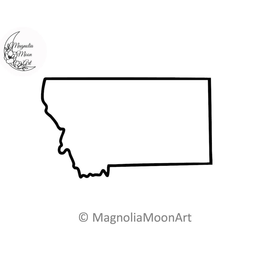 Montana Outline SVG File | Montana Cut File | DXF File for Laser Cut ...