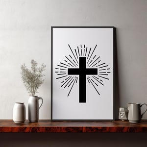 Christian Cross With Rays SVG: Religious Clip Art (digital Download) - Etsy