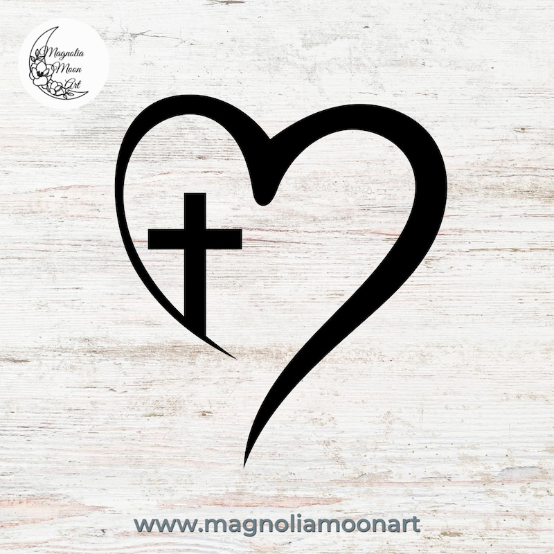 Cross Heart Svg - Etsy