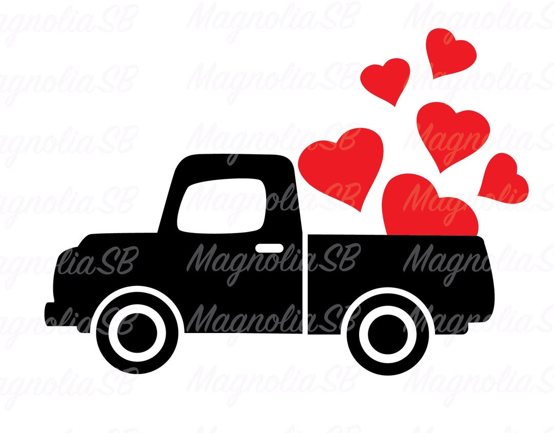 Truck With Hearts SVG Valentine's Day Truck Cut File for - Etsy