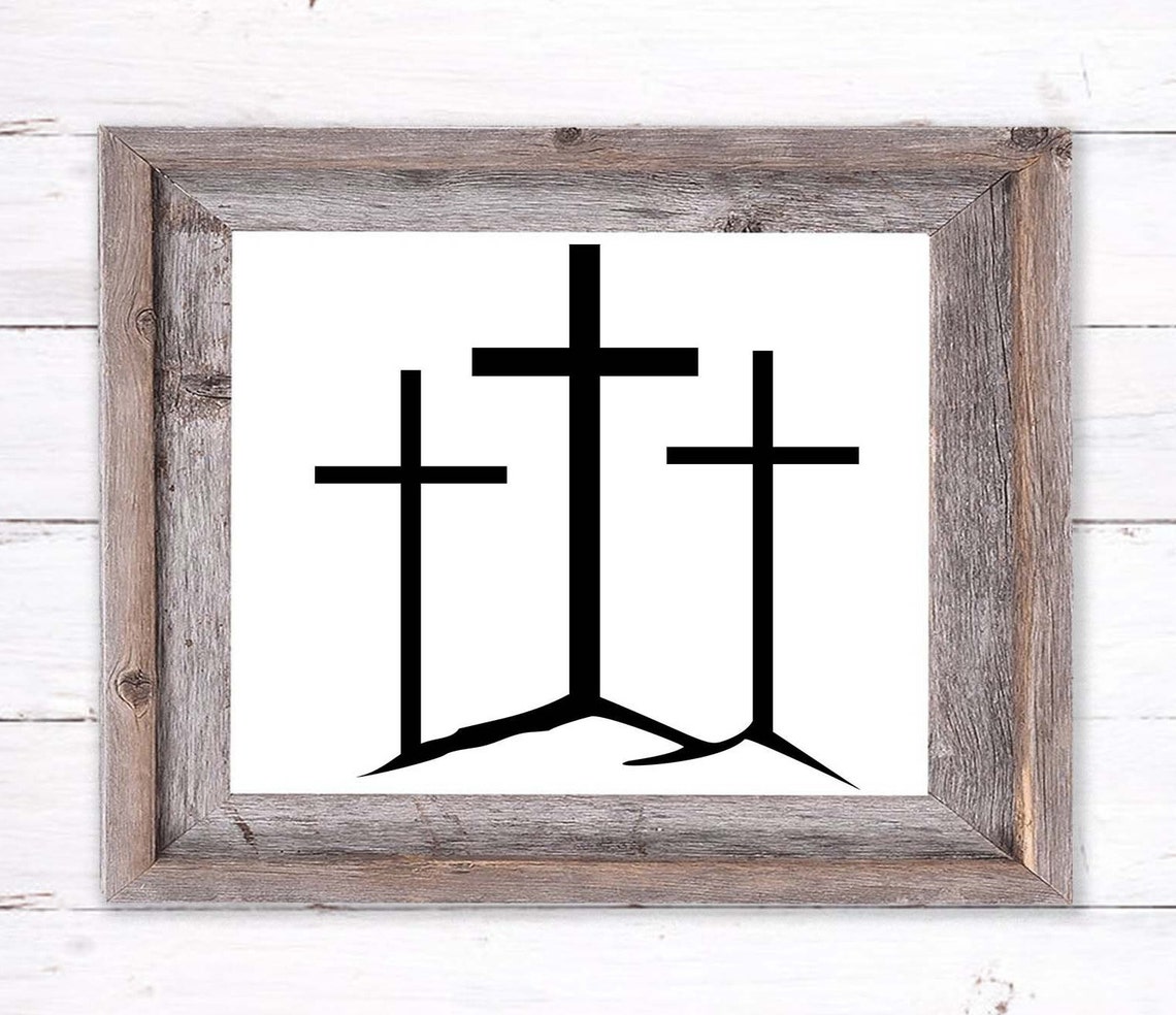 Three Crosses SVG, Calvary Scene, Christian Faith Cut File (digital ...