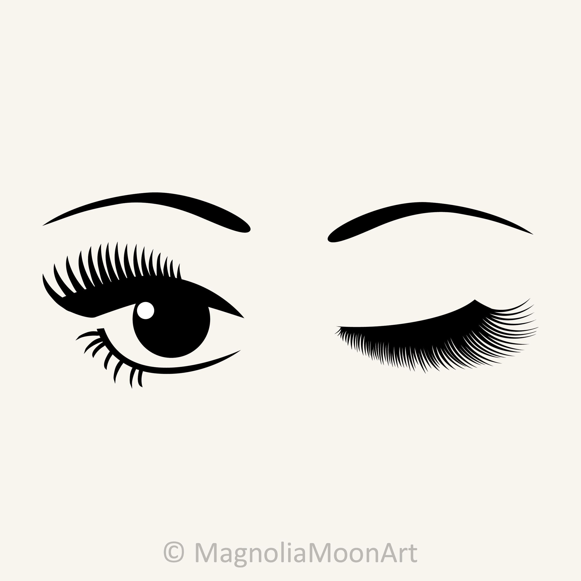 Winking Eye Lashes SVG Clipart: Salon Logo Design (digital Download) - Etsy