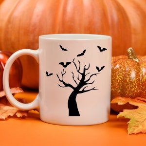 Tree With Bats Svg, Cut File for Cricut, Halloween Svg, Dxf File for ...