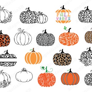 Pumpkins Bundle Svg, Pumpkin Svg, Cut File for Cricut, PNG, Jpg, Dxf ...