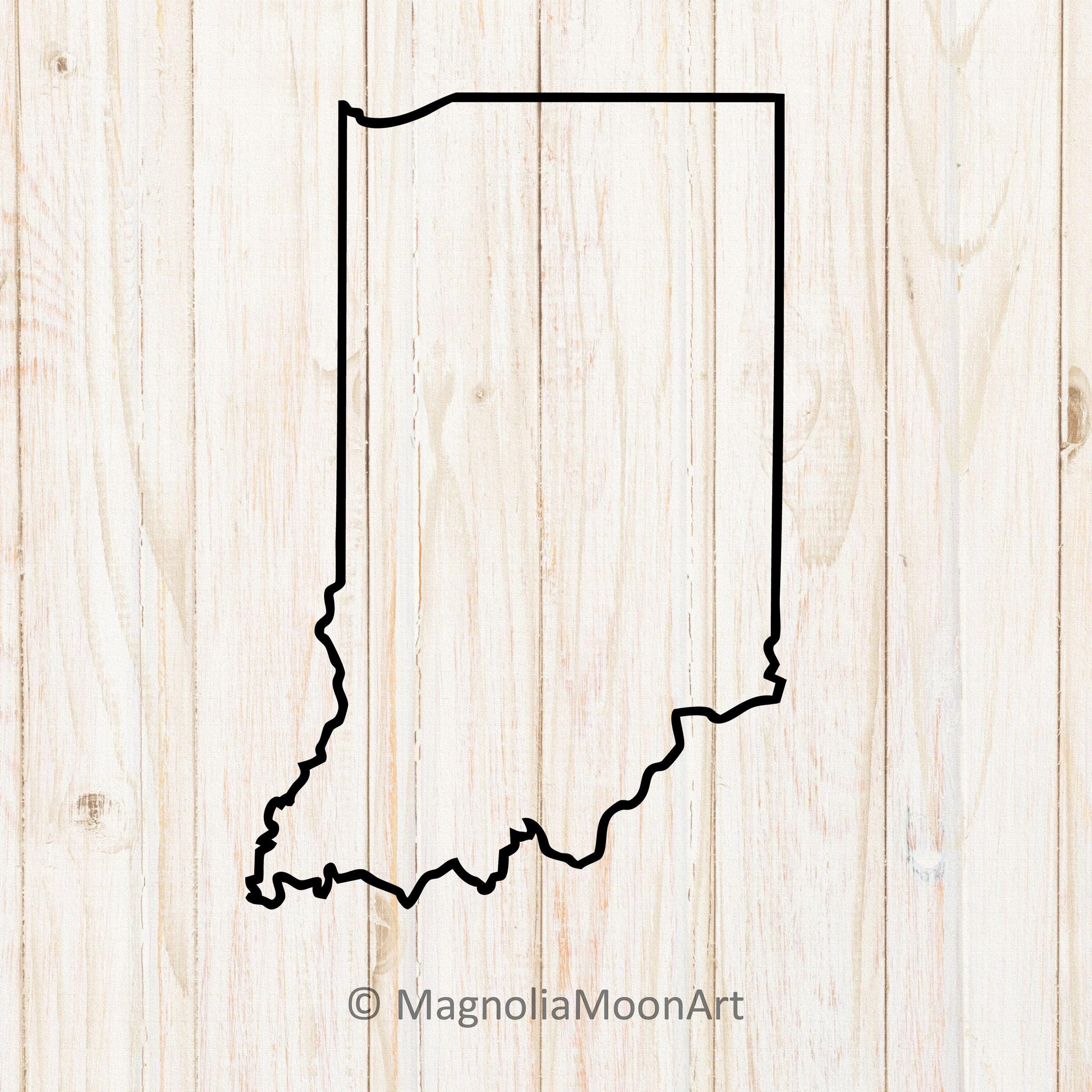 Indiana Outline SVG: State Map Vector Cut File (digital Download) - Etsy UK