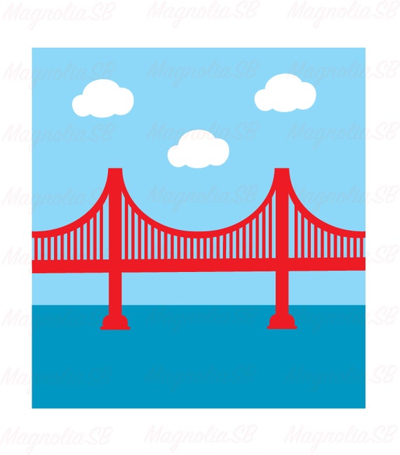 Simple Golden Gate Bridge Vector