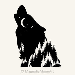 Howling Wolf Svg, Dxf, Wolf Head Silhouette Clip Art, Wolf Fantasy Cut ...