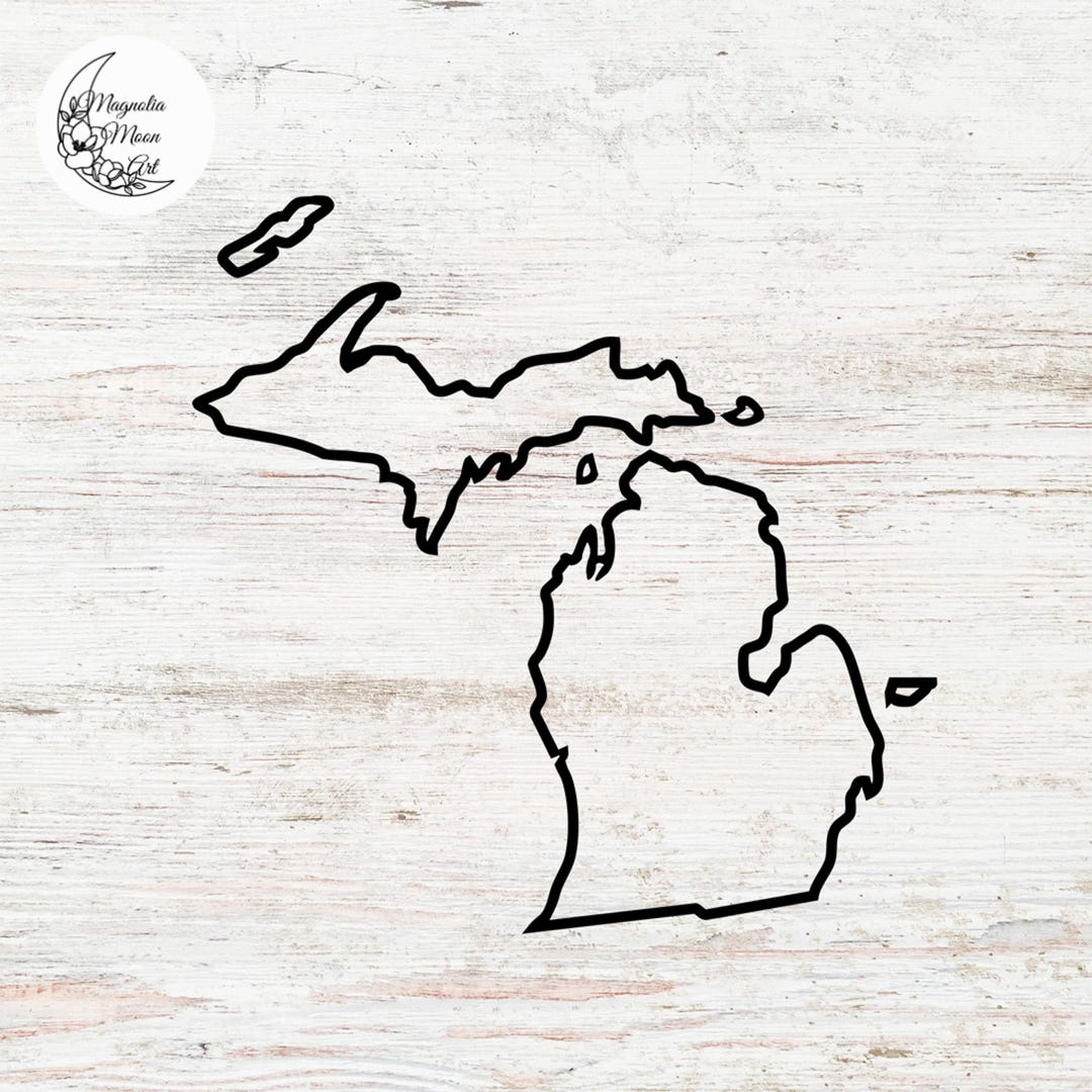 Michigan Outline SVG File | Michigan Cut File | DXF File for Laser Cut ...