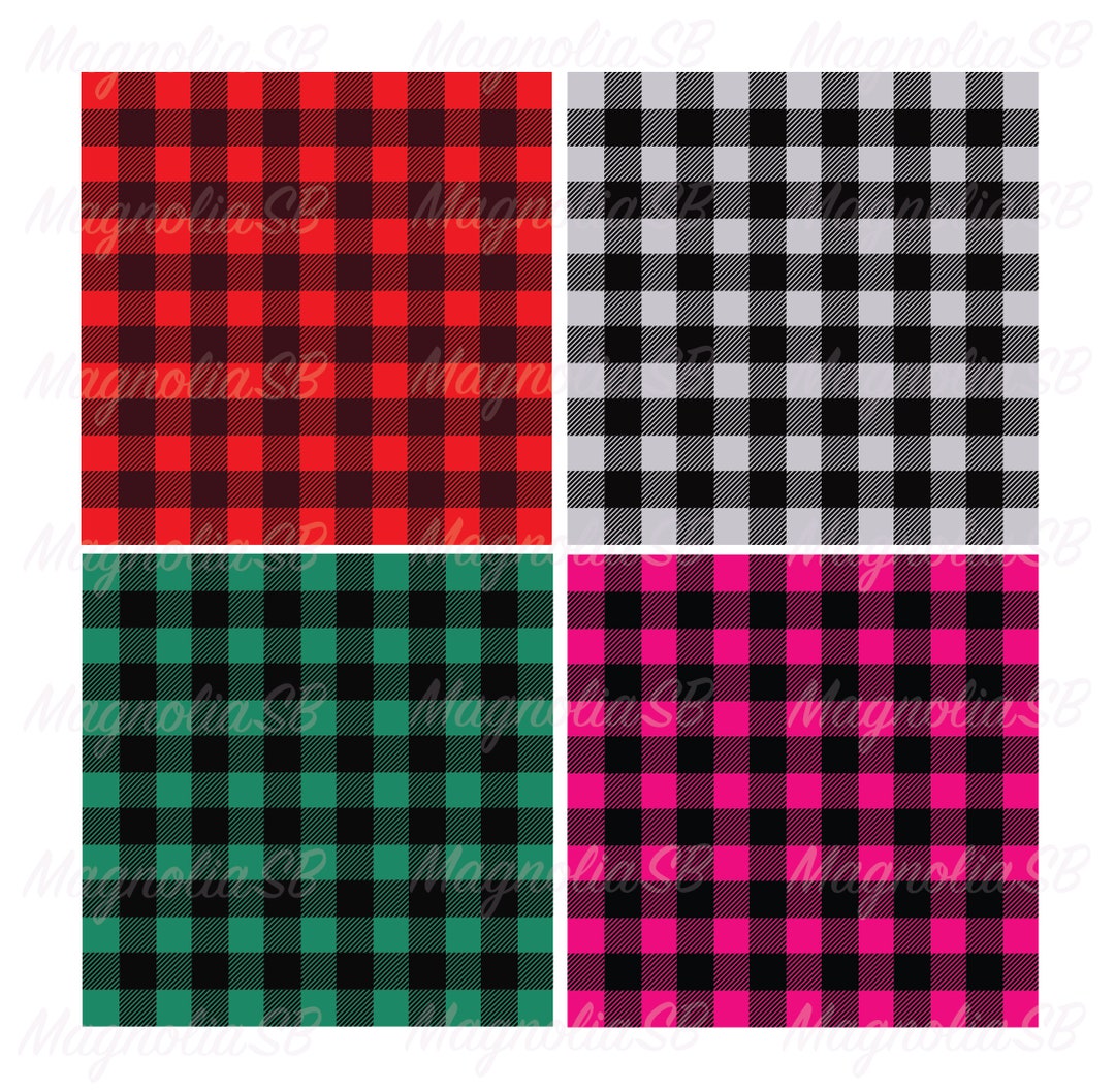 Buffalo Plaid Pattern Bundle SVG, DXF, Plaid Pattern PNG, Plaid Clipart ...