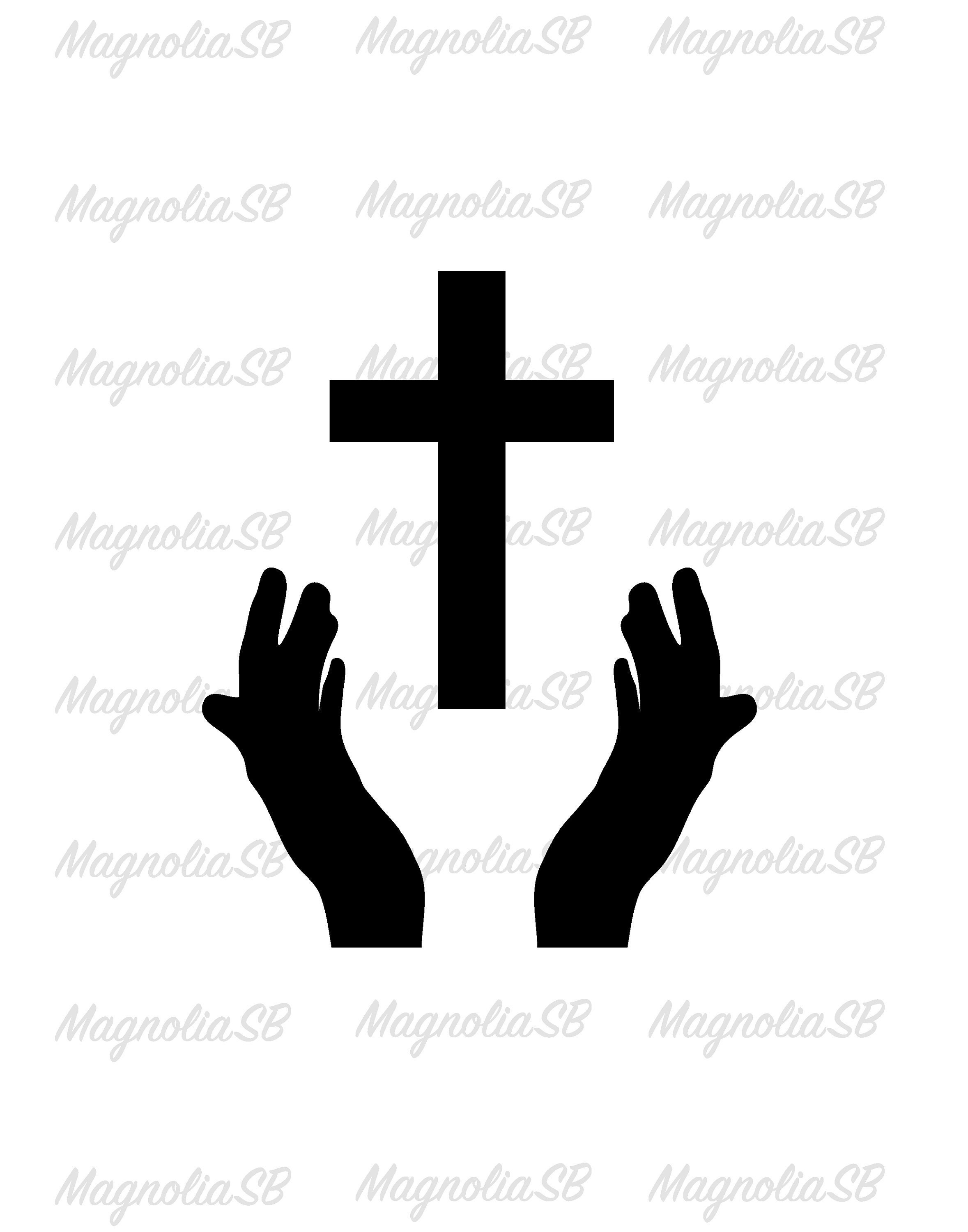 Clipart Cross With Prayer Hands And Sun
