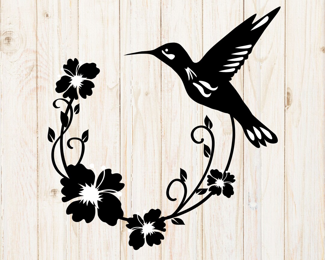 Hummingbird Svg, Flowers Svg, Floral Frame Svg, Floral Hummingbird Svg ...