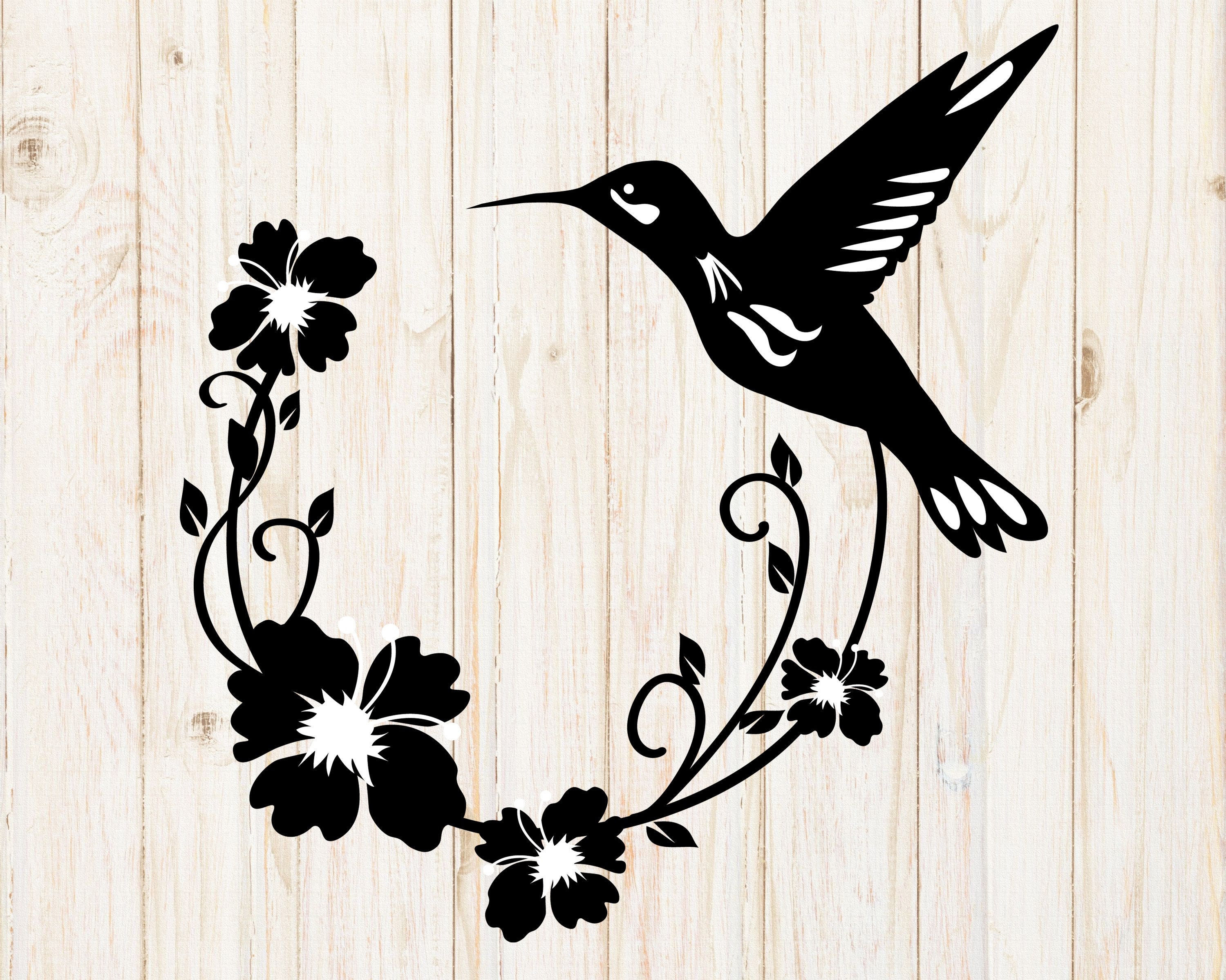 Hummingbird Flower Silhouette
