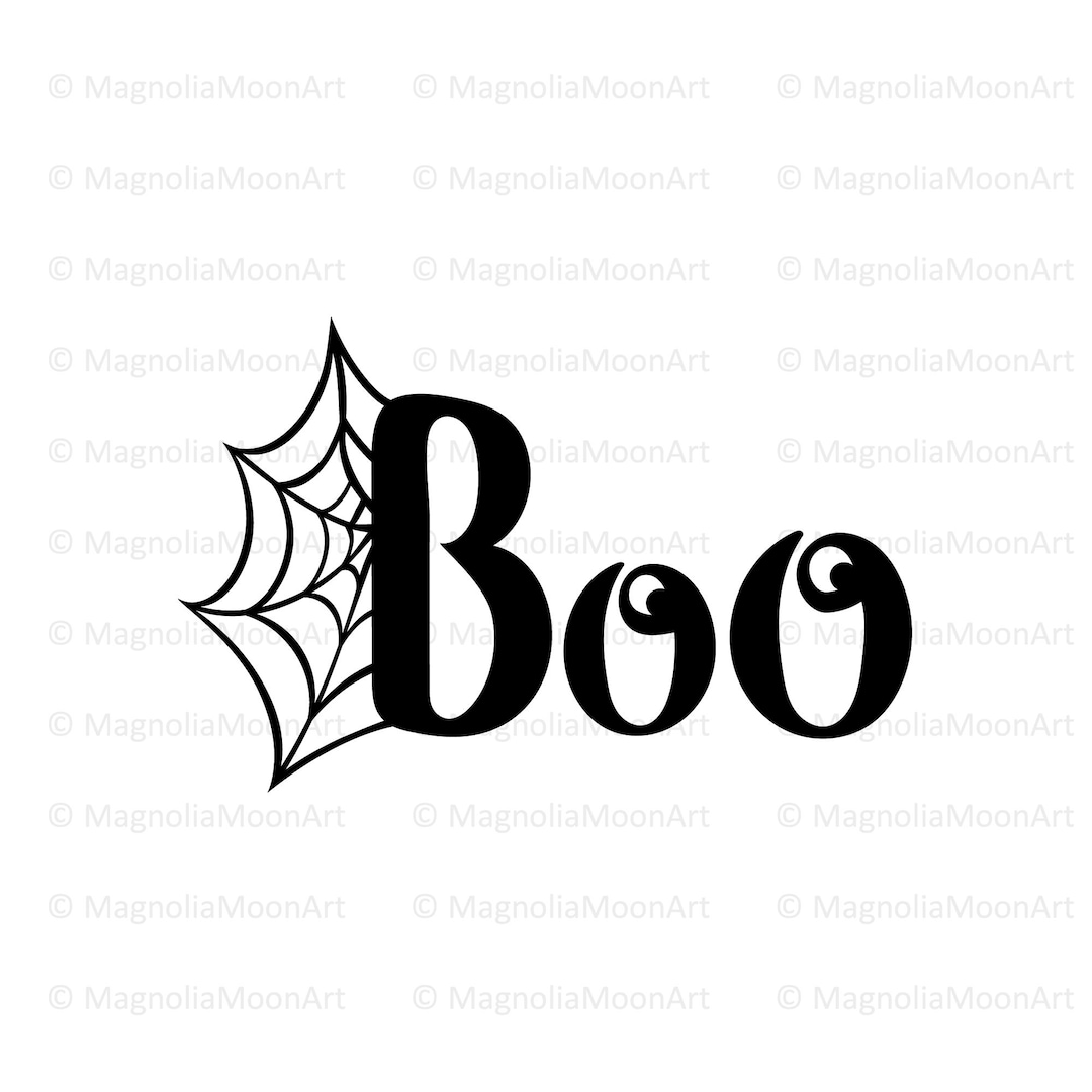 Spider Web Boo SVG: Funny Halloween Clip Art (digital Download) - Etsy