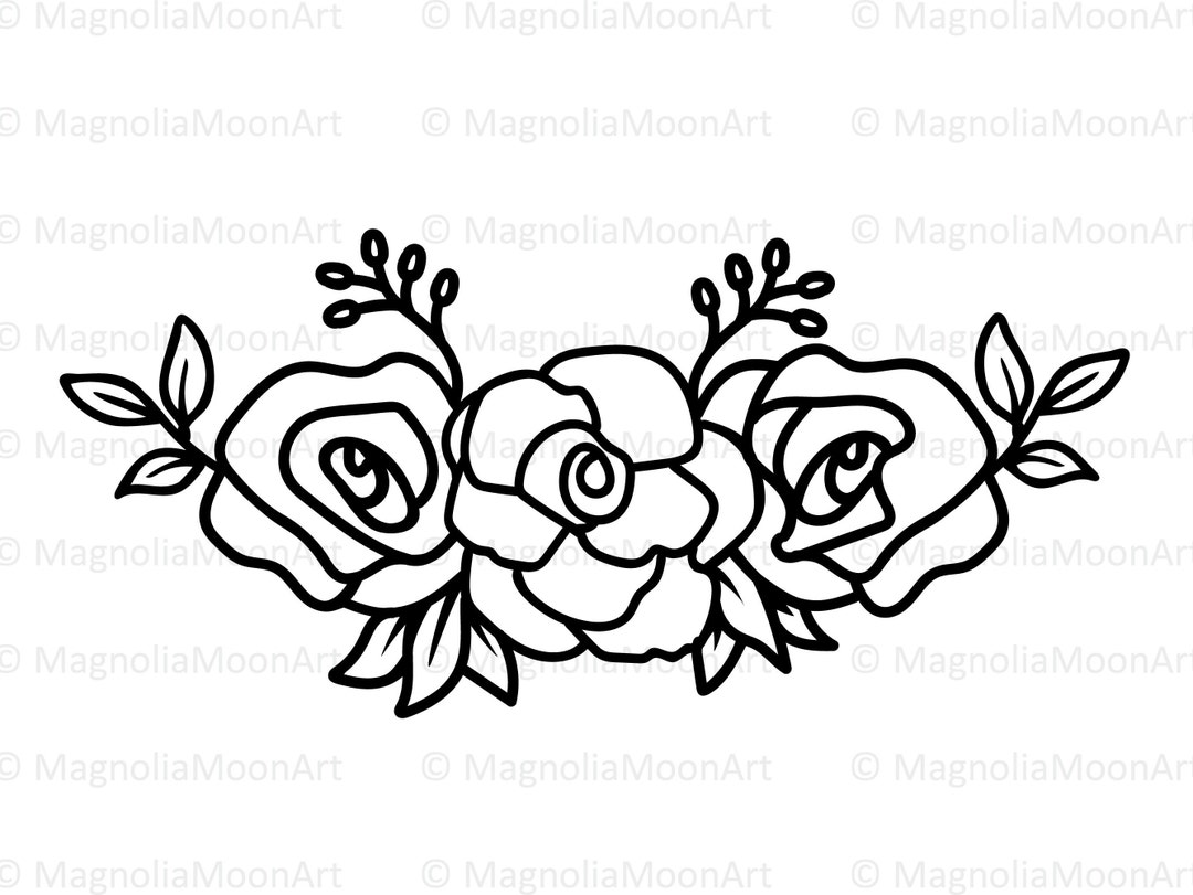 Boho Flowers SVG File | Roses Svg | Floral Elements Svg | Flower Svg ...