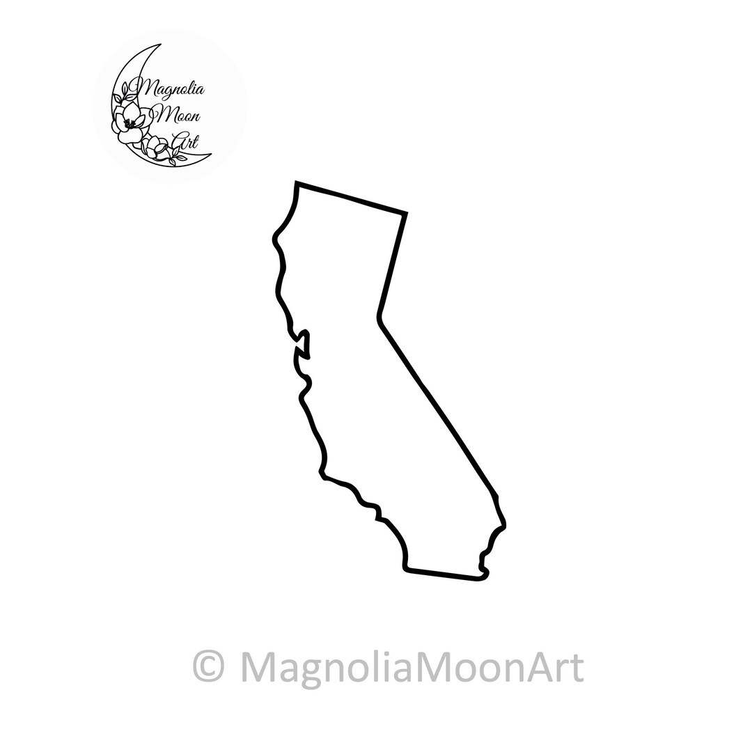 California Outline SVG File | California Cut File | DXF File for Laser ...