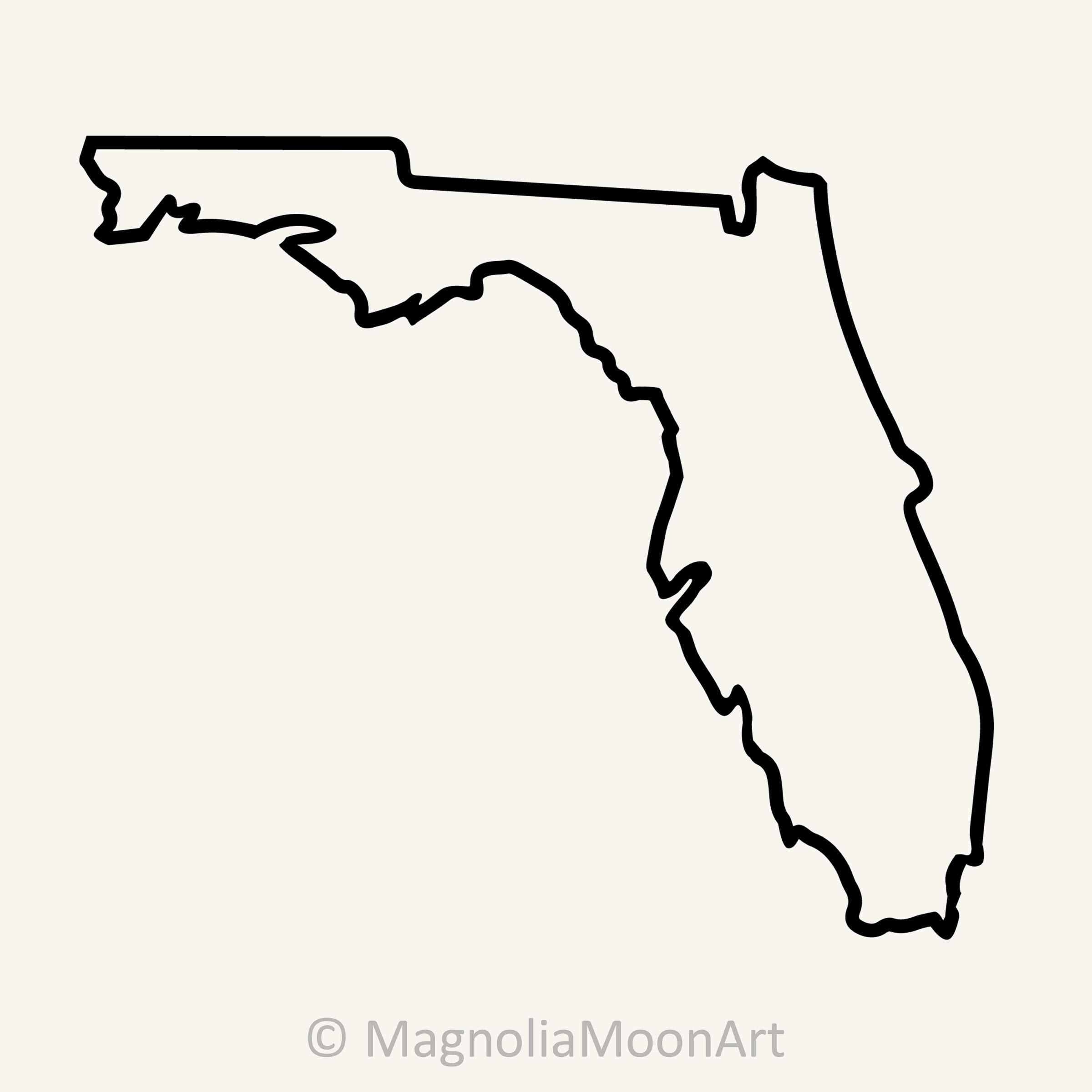 Florida Outline SVG: Laser Cut File, USA Vector (digital Download) - Etsy