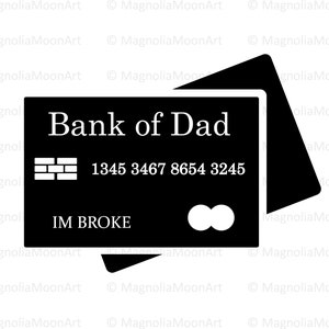 Bank of Dad Card SVG, Funny Father's Day Gift (digital Download) - Etsy