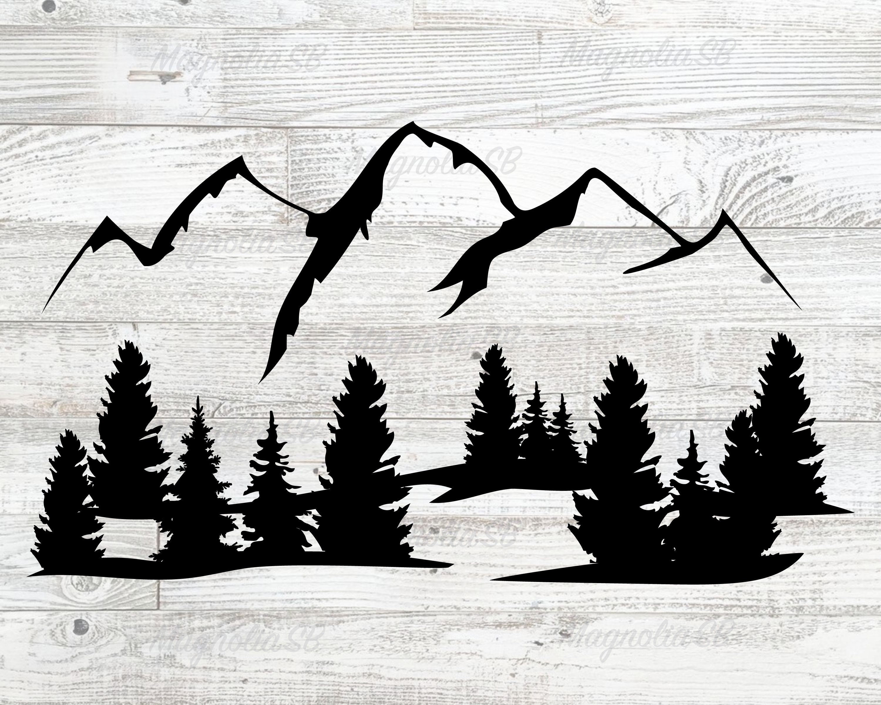 Forest Mountains SVG DXF Forest Clipart Cut File Vector - Etsy UK