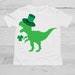 T-rex With Shamrock Svg, Irish Svg, T-rex in a Hat, Cut File for Cricut ...