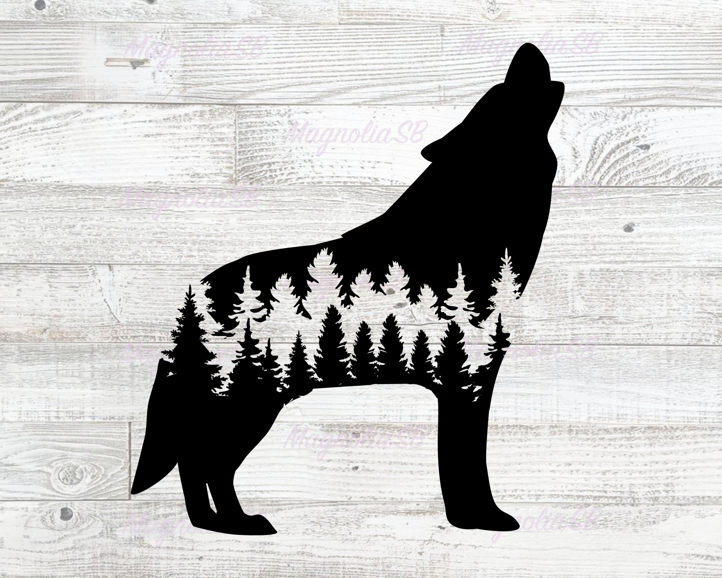 Howling Wolf Silhouette