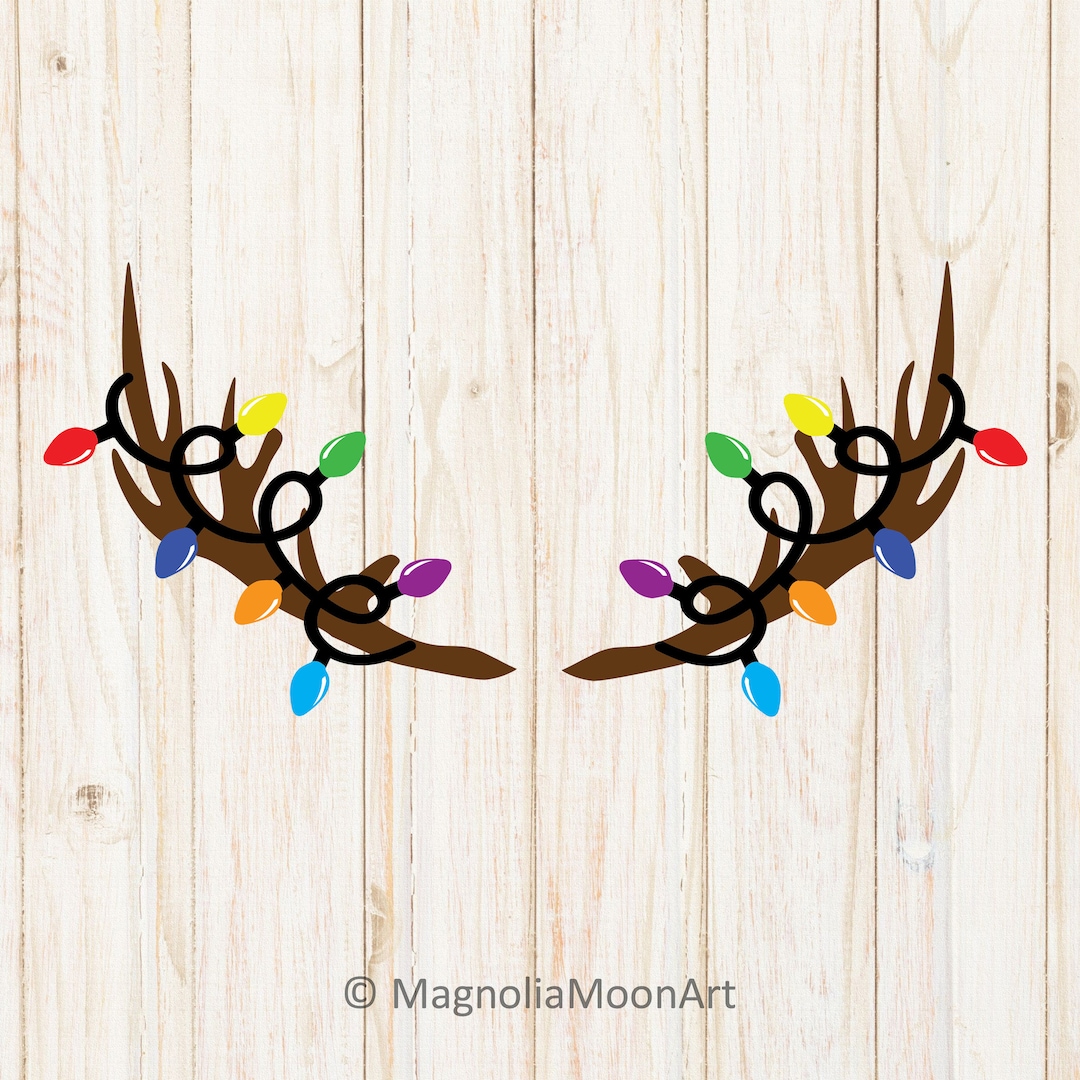 Antlers With Lights Svg, Christmas Antlers Svg, Deer Antlers Svg, Cut ...
