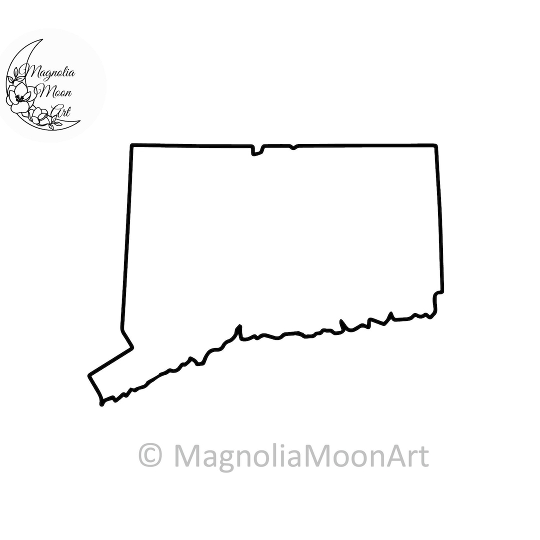 Connecticut Outline SVG File | Connecticut Cut File | DXF File for ...