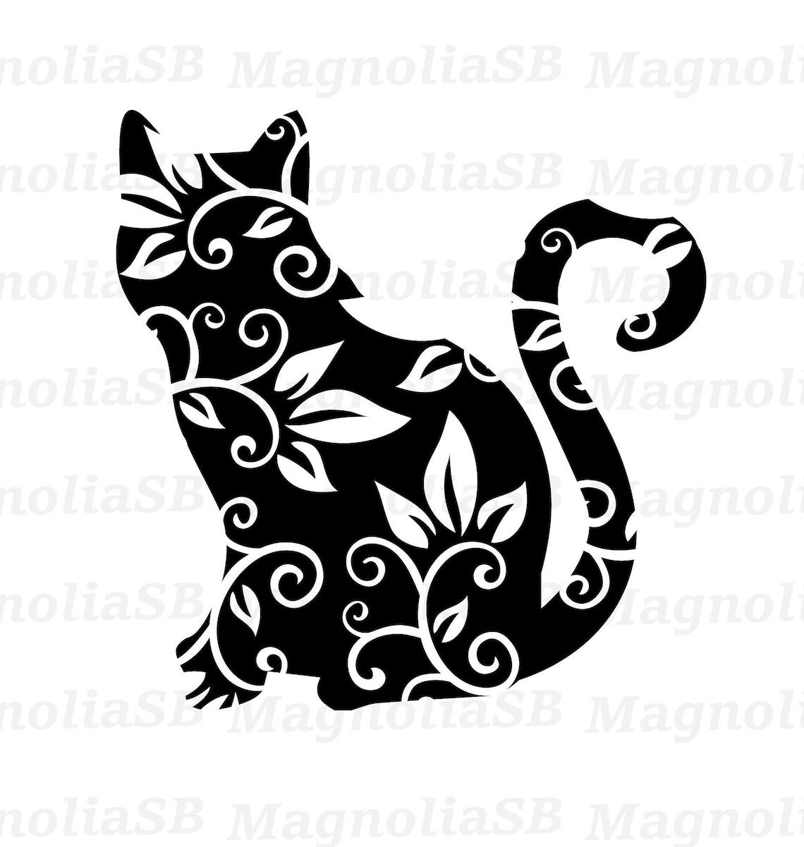 Floral Cat Svg Cat Svg Cut File for Cricut Floral Kitten - Etsy