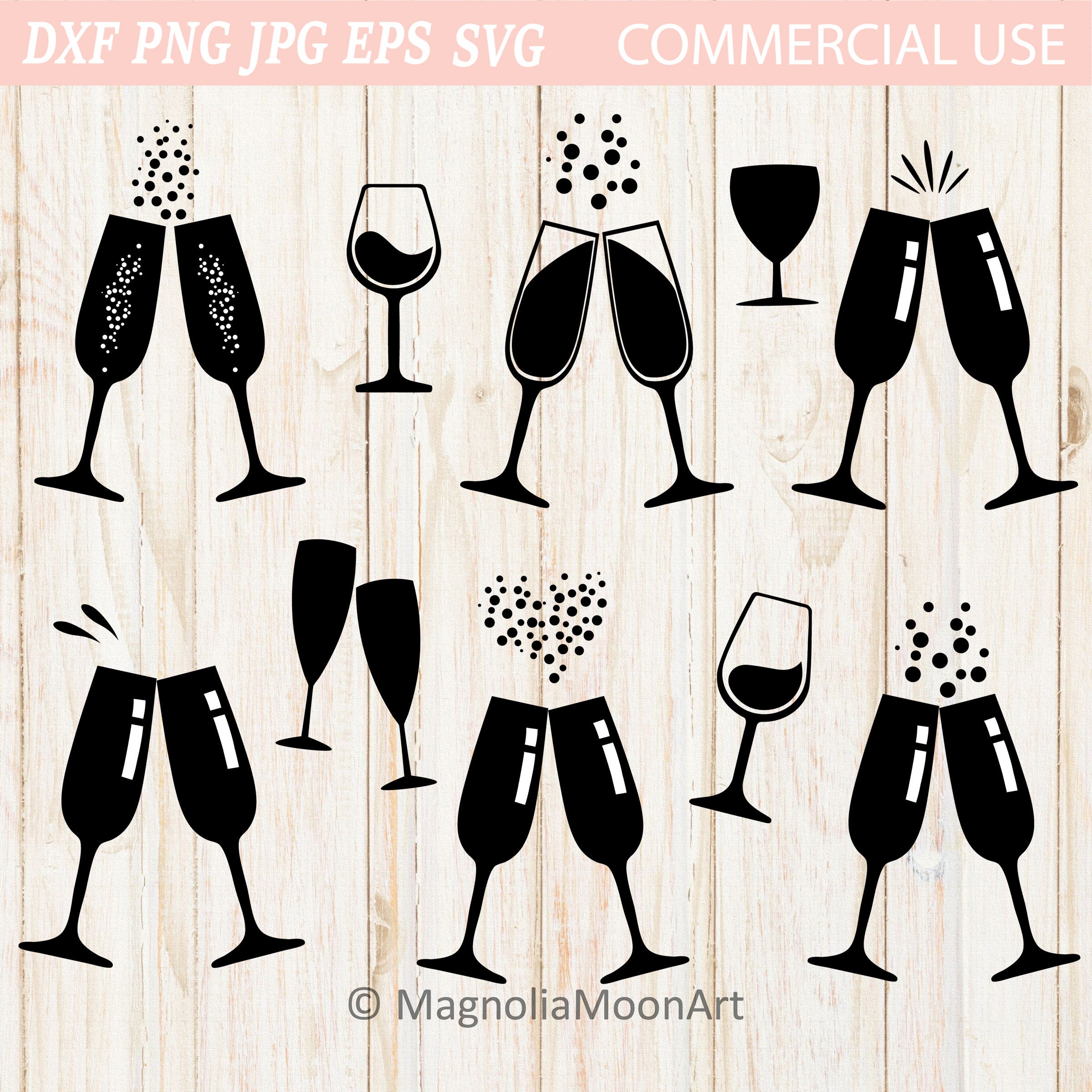 Champagne Toast Silhouette