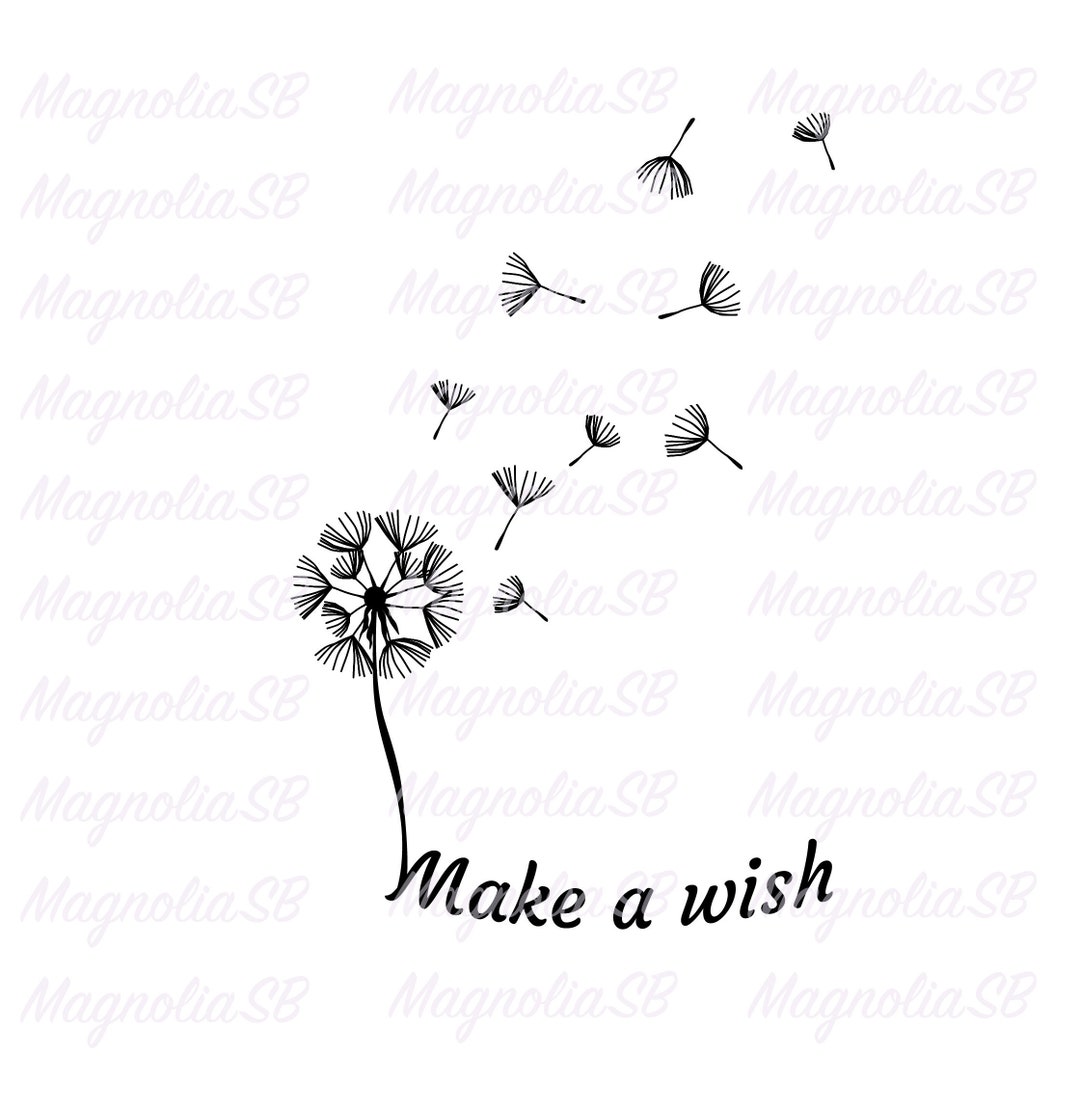 Make a Wish Dandelion SVG, DXF, Dandelion Clipart, Flower Cutting ...