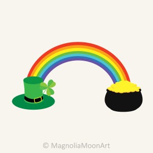 Rainbow Pot of Gold SVG: St. Patrick's Day Clip Art (digital Download ...