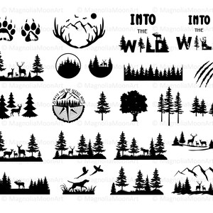 Forest Animals SVG Bundle: Wilderness Adventure Clip Art (digital ...