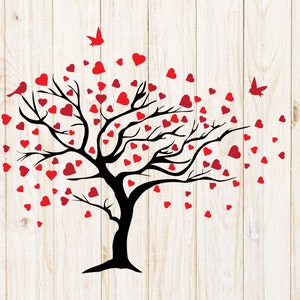 Love Tree SVG Tree With Hearts Svg Cut File for Cricut - Etsy