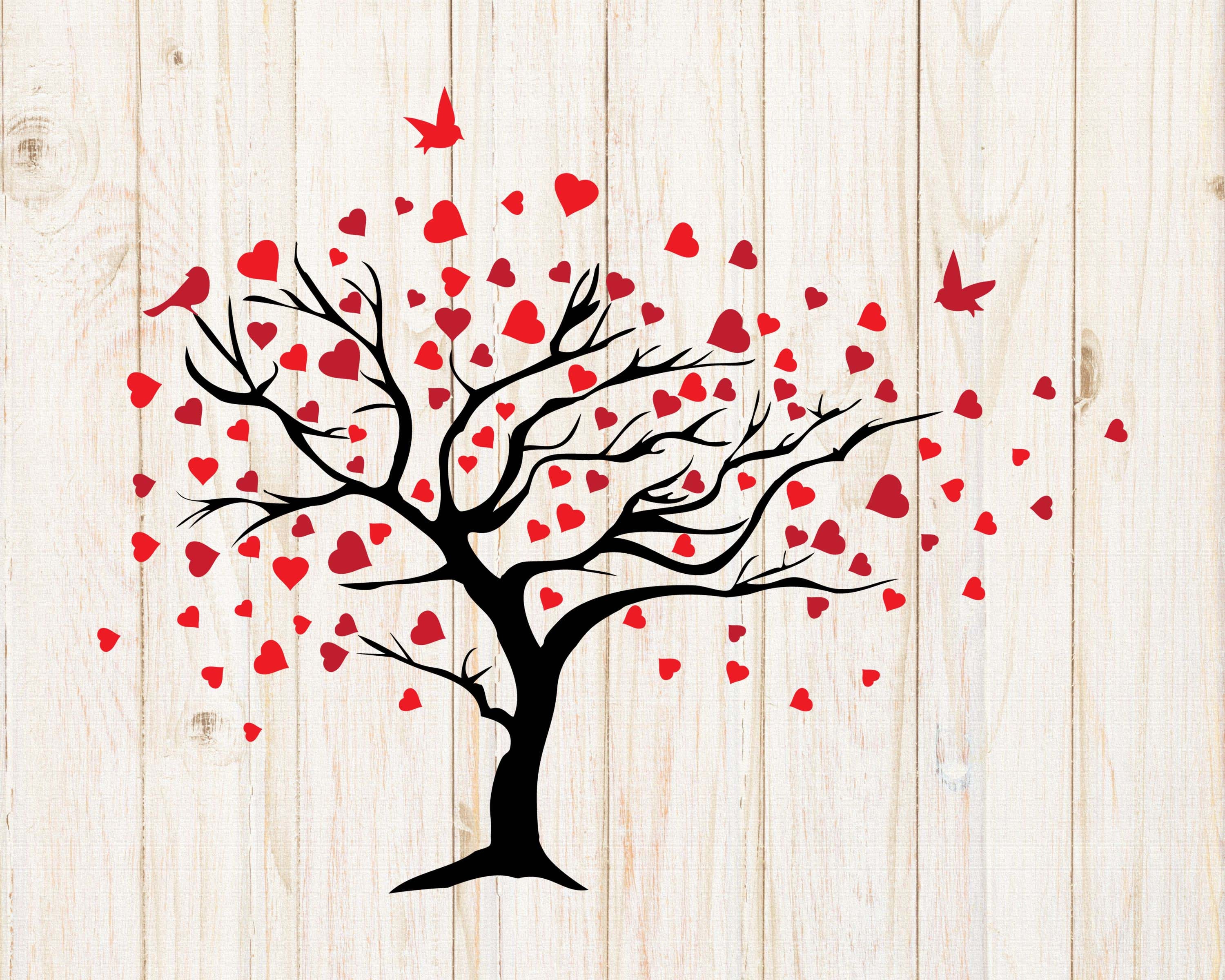Love Tree SVG Tree With Hearts Svg Cut File for Cricut | Etsy