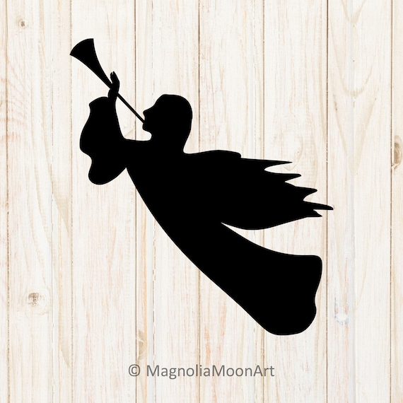 Engel Trompet Silhuett Angel Trumpet Svg Etsy