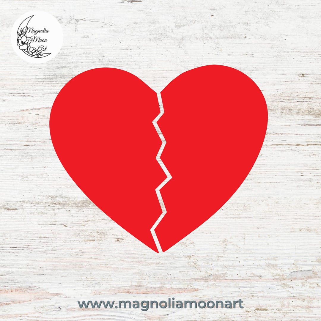 Red Split Heart SVG | Valentine's Day Clip Art (digital Download) - Etsy