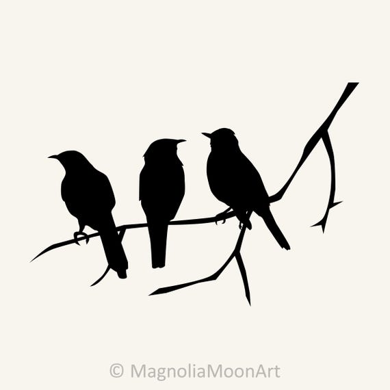 Tree Silhouette With Birds