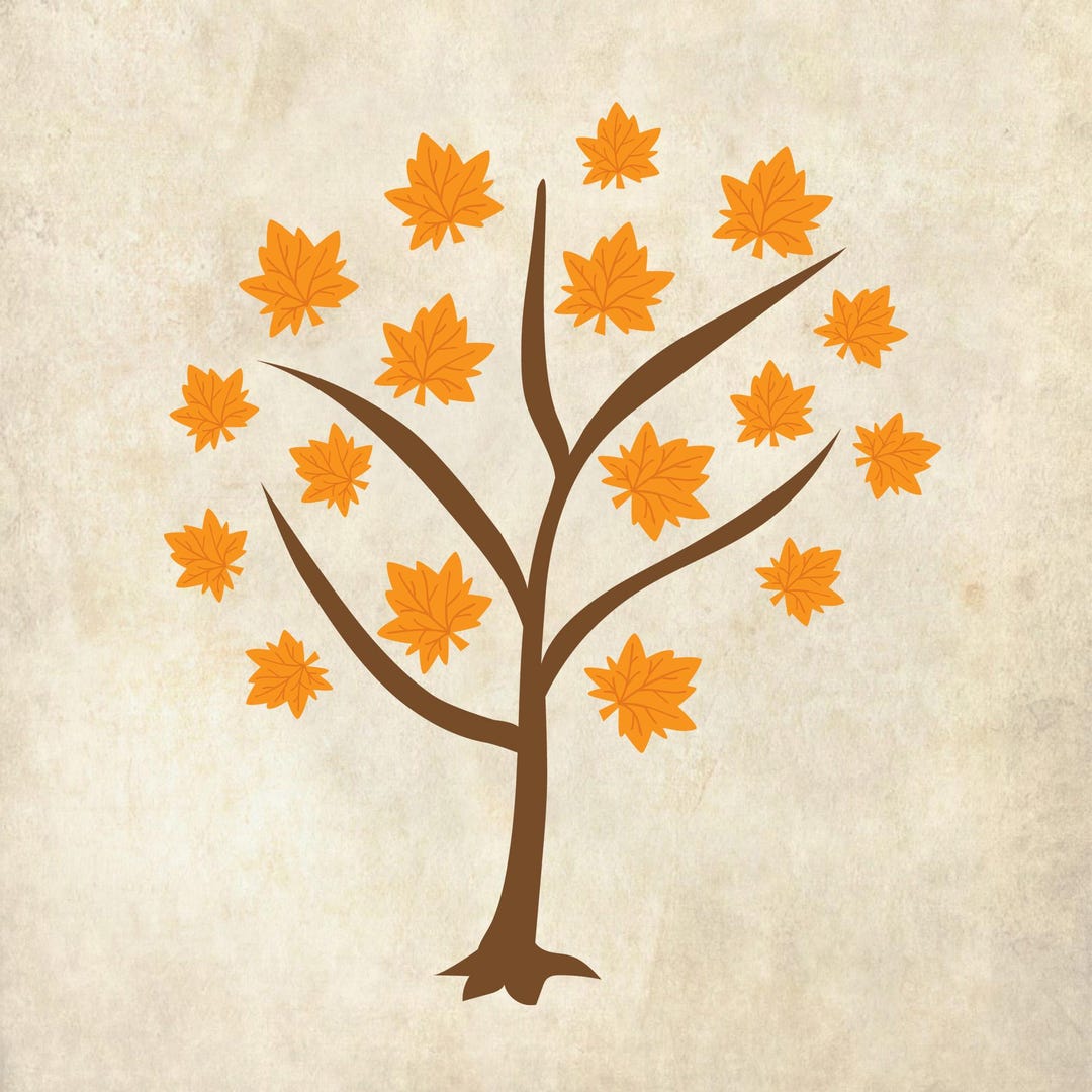 Fall Tree With Maple Leaves Svg, Autumn Clip Art, Seasonal Clip Art ...